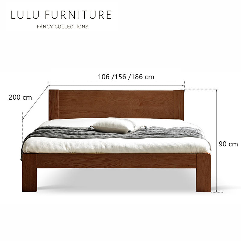 100% Solid OAK Wooden Simple Bed Frame in Two colours – LULU FURNITURE